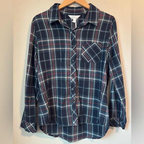 Market & Spruce | Tops | Market Spruce Red And Blue And Silver Metallic ...